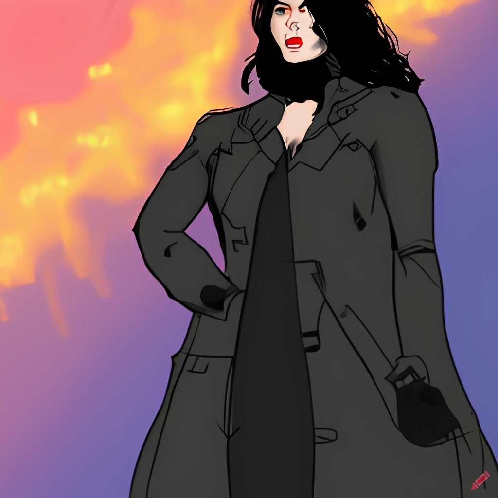 Female character who is incredibly big and muscular, towering over the ...