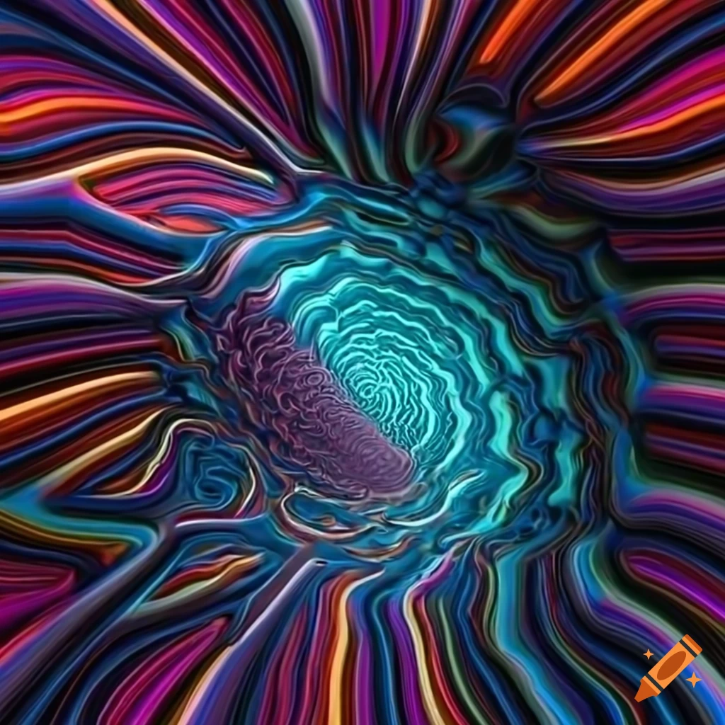 3d abstract wormhole illusion graphics