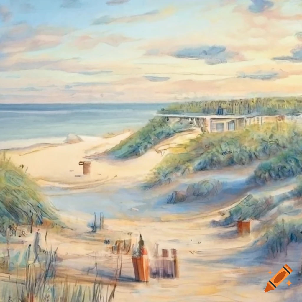 A meticulous drawing of the Hamptons with intricate pencil details from ...