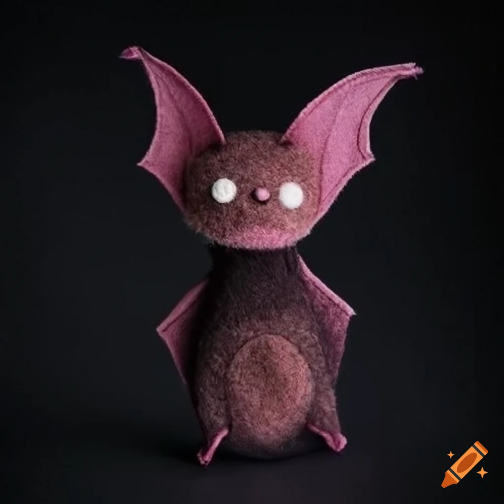 Cute bat beast made of felt on Craiyon