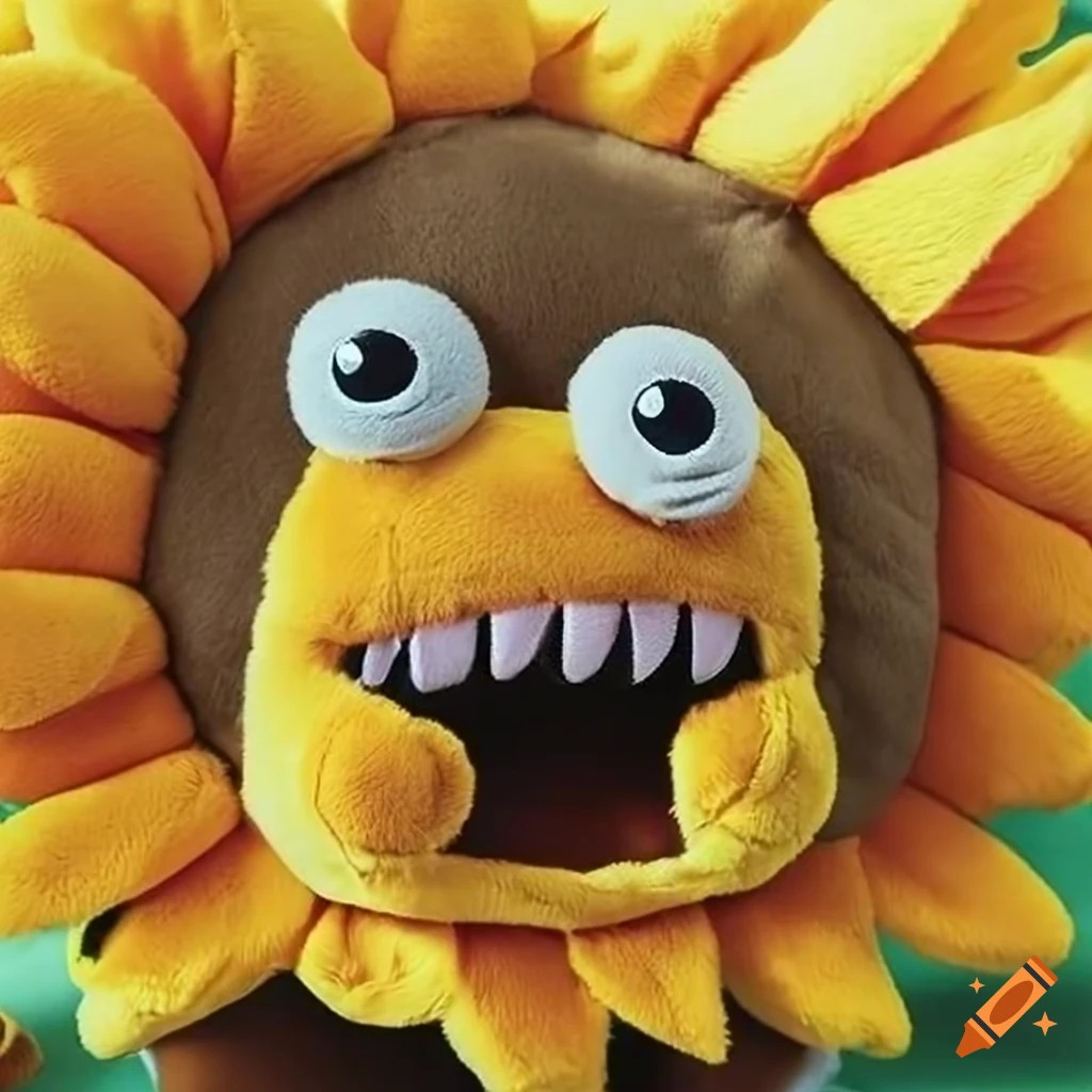 Sunflower monster plush toy on Craiyon