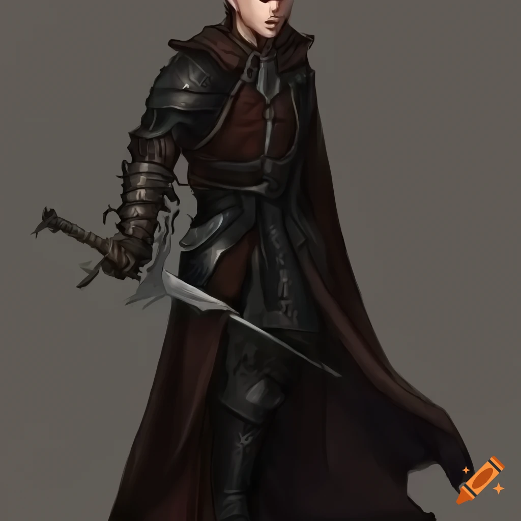 Dnd, male half-elf, fighter, athletic, longsword, short hair, practical ...