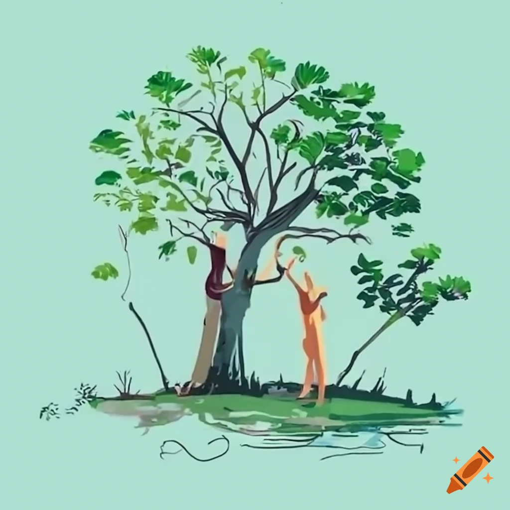 People planting trees to improve the environment