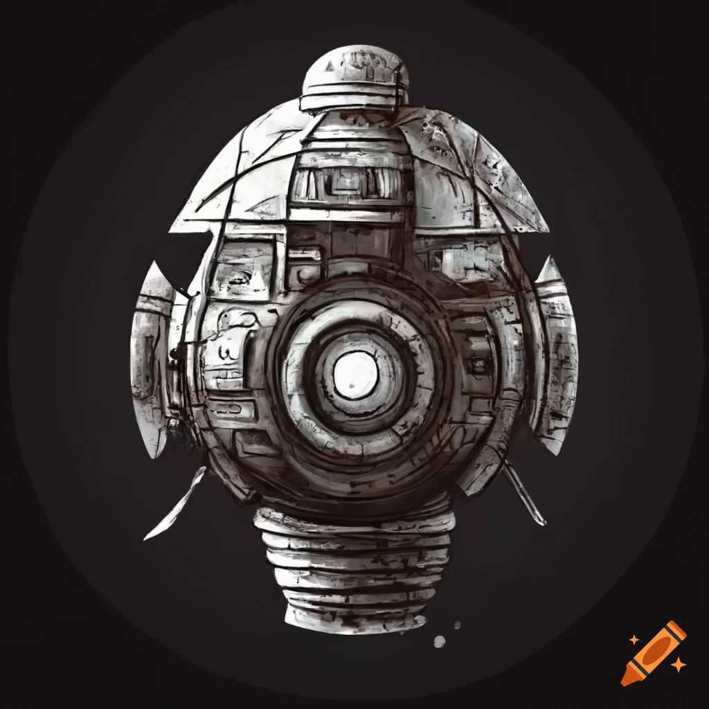 Rusty steampunk spaceship
