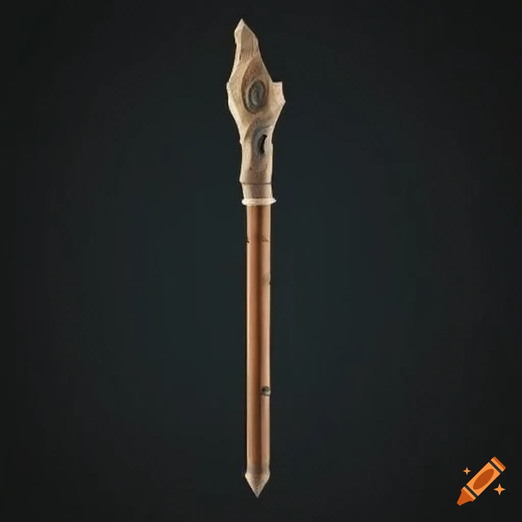 Wooden battle staff on Craiyon