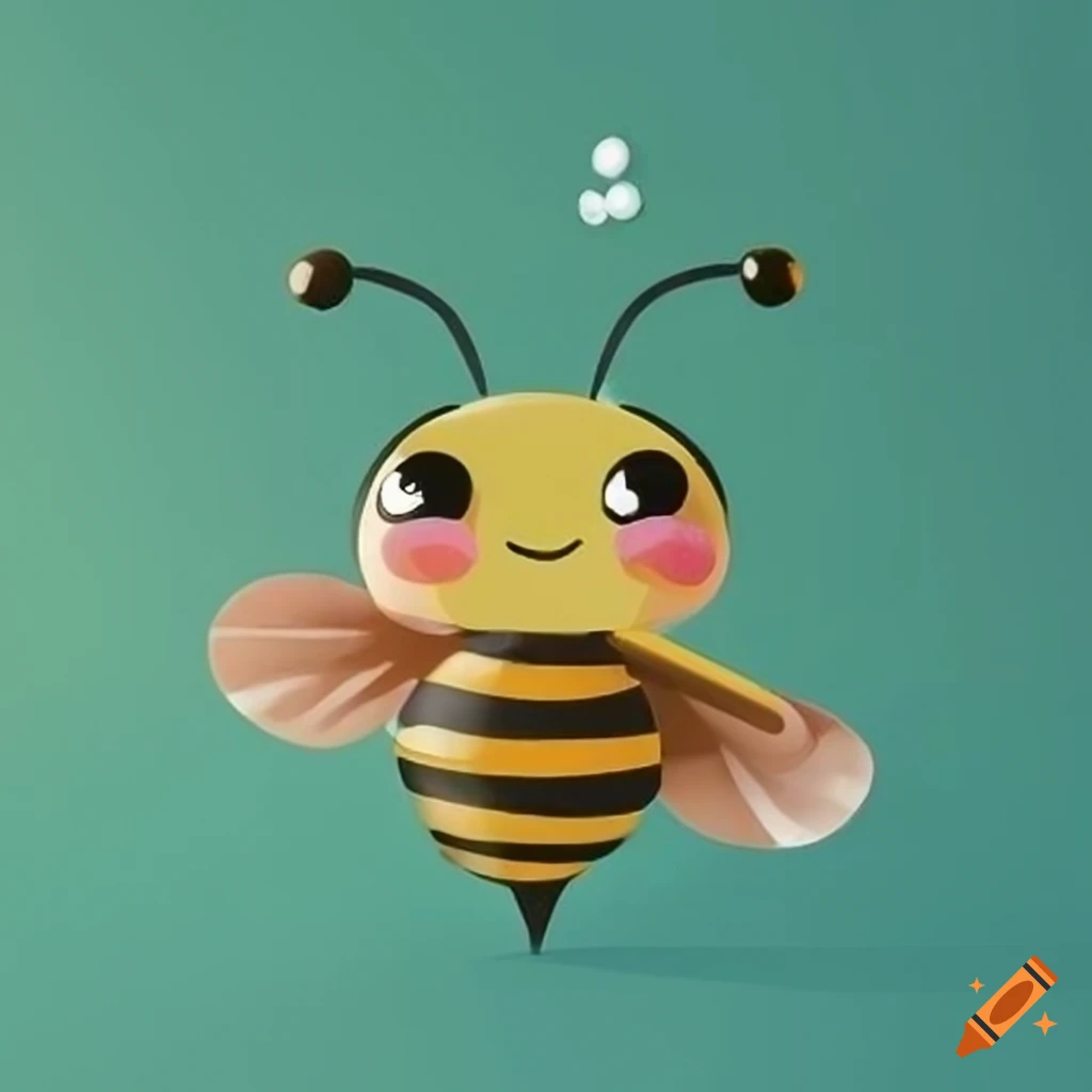 Cute bee-themed postcard on Craiyon