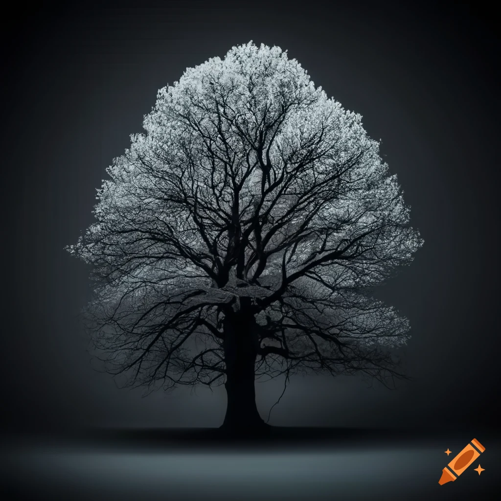 Tree on black background on Craiyon