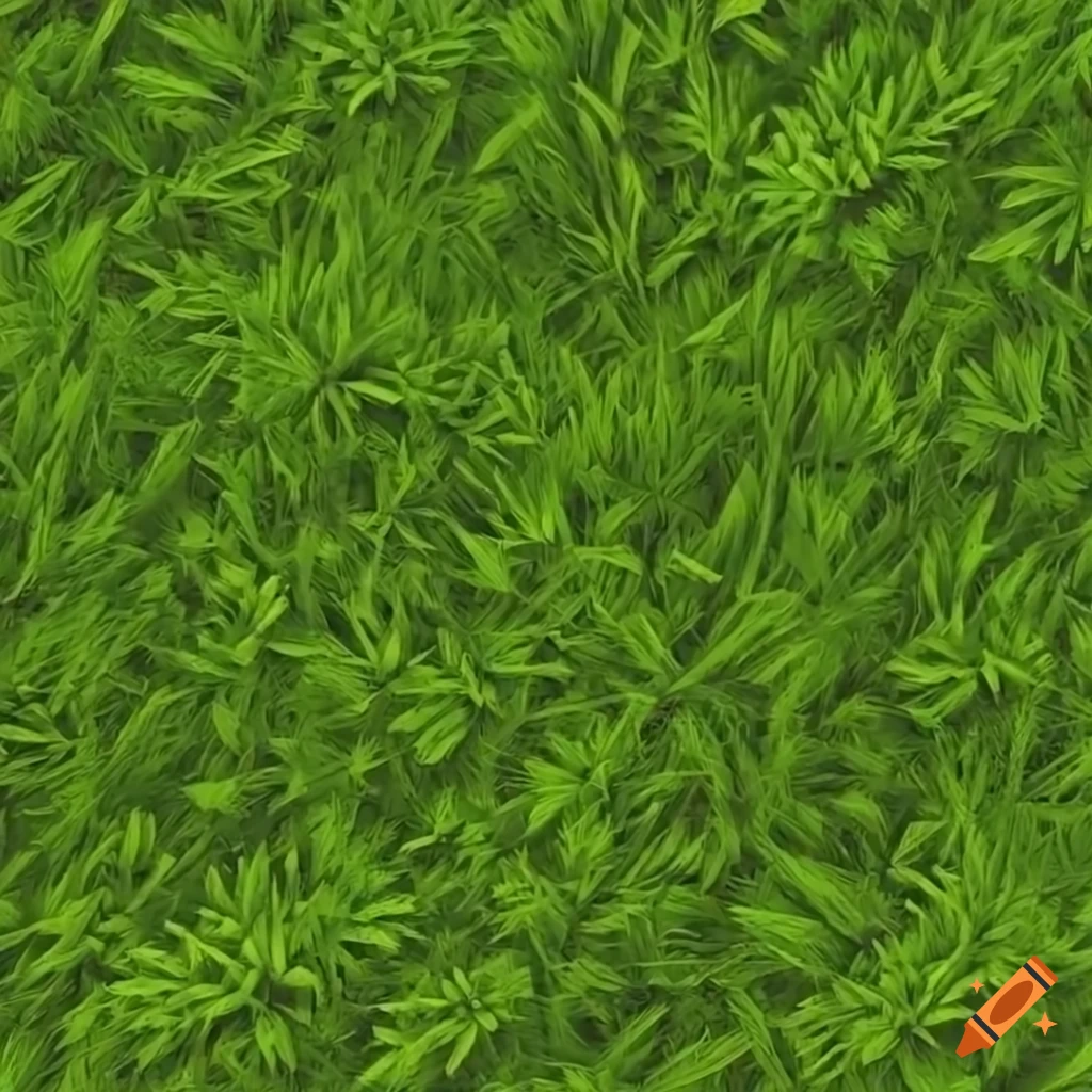 Top view stylized round trampled grass glade, bathed in sunlight. big ...