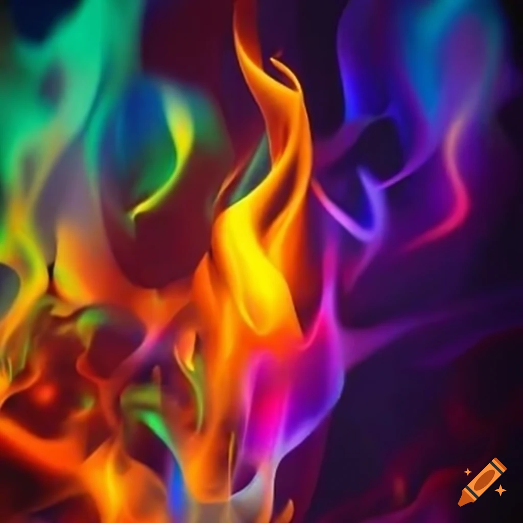 Colorful fire on Craiyon