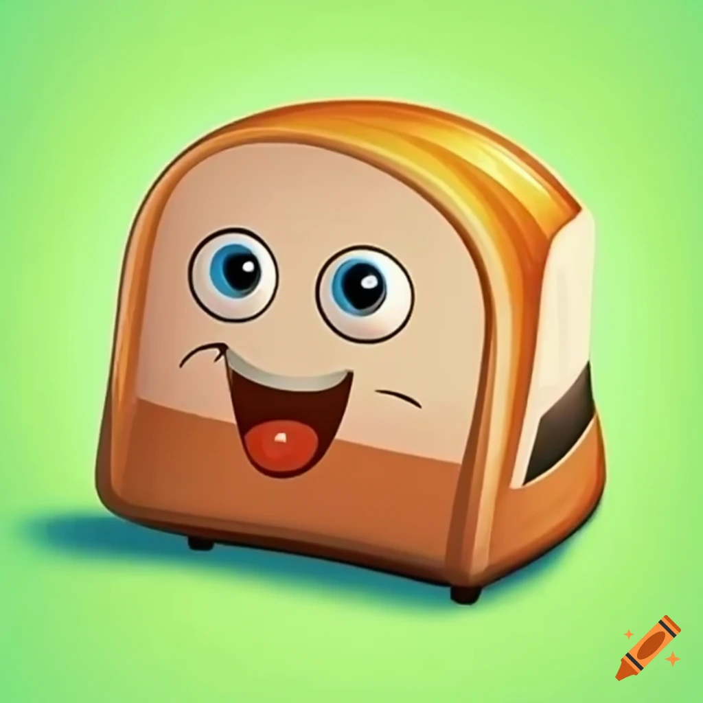 Toaster the Brave making delicious toast with a smile (cartoon for ...