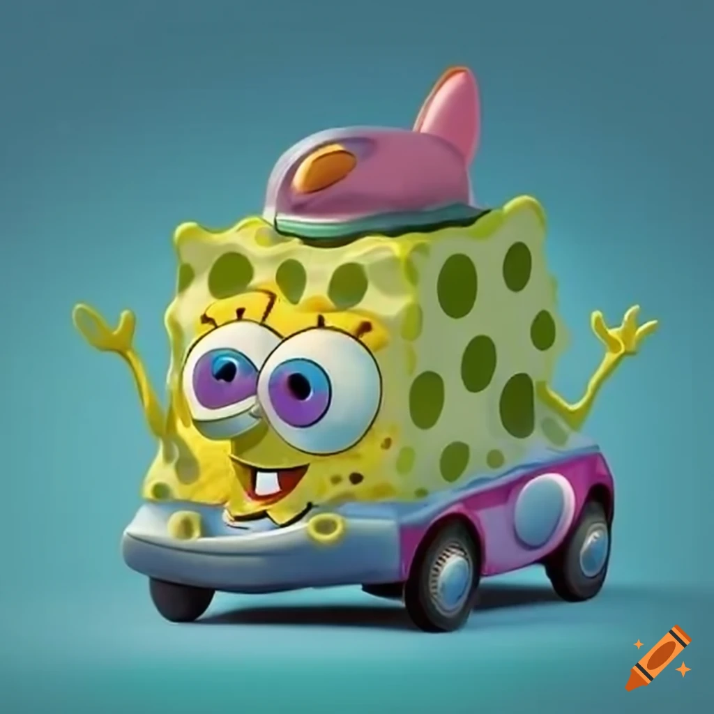 SpongeBob as a car on Craiyon