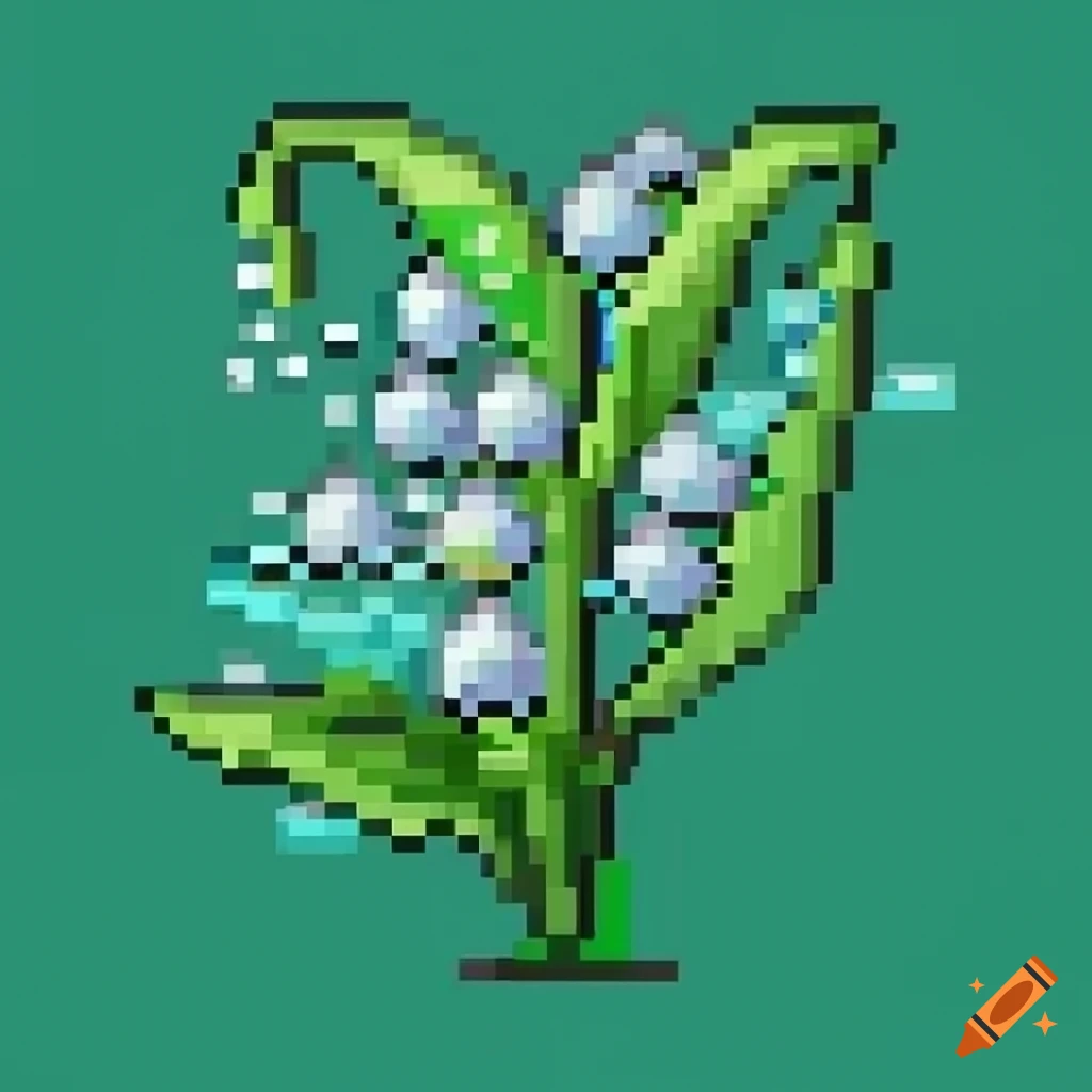 Pixel art lily of the valley on Craiyon