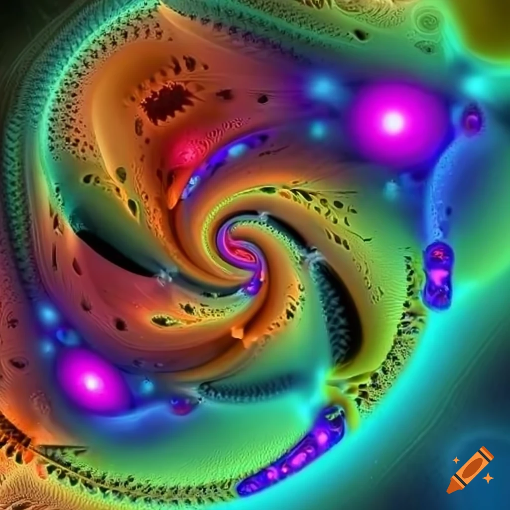 Colorful chaos fractal on Craiyon