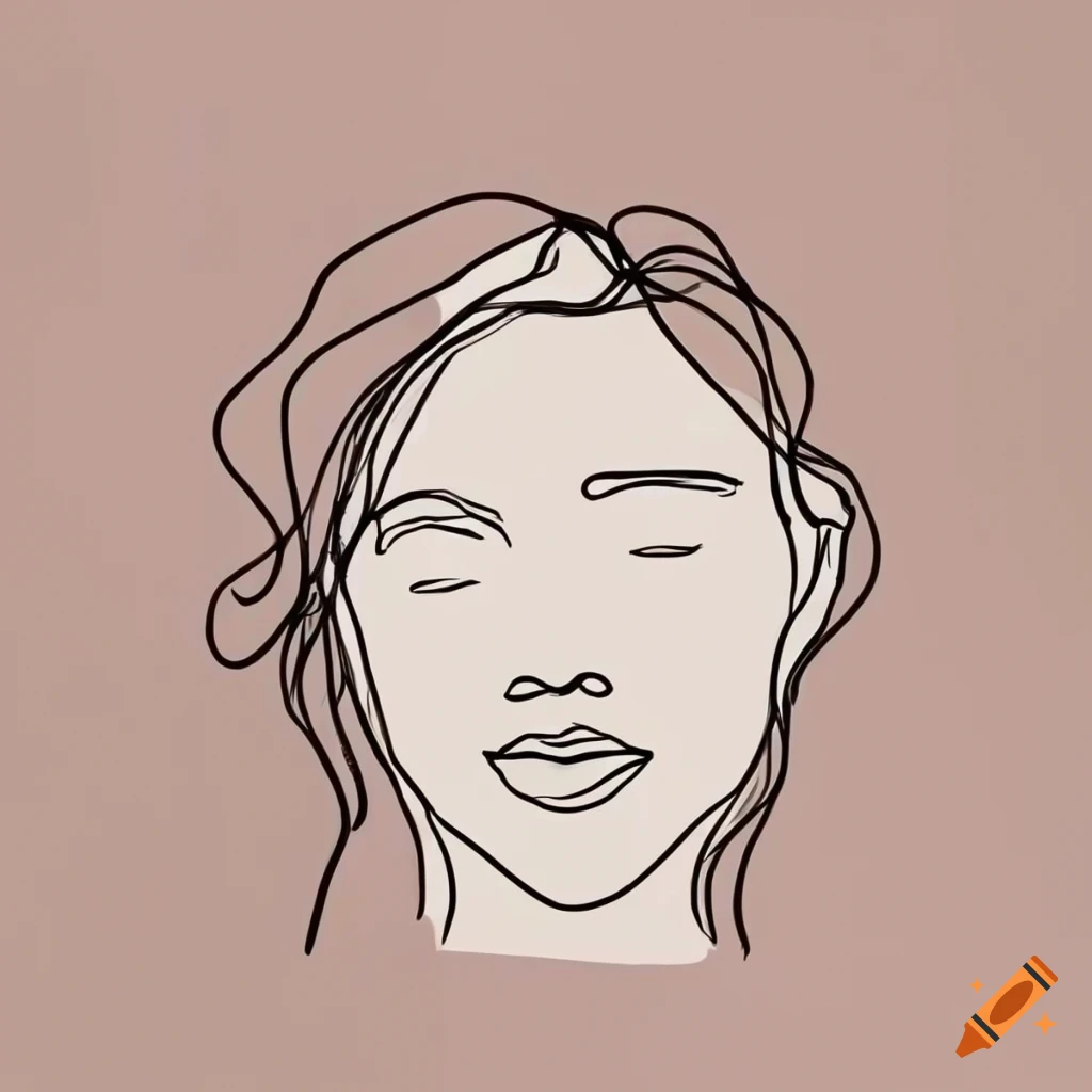 Minimalist, single line drawing, simple portrait on Craiyon