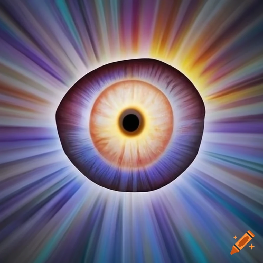 Mystical symbol of an eye with rays on Craiyon
