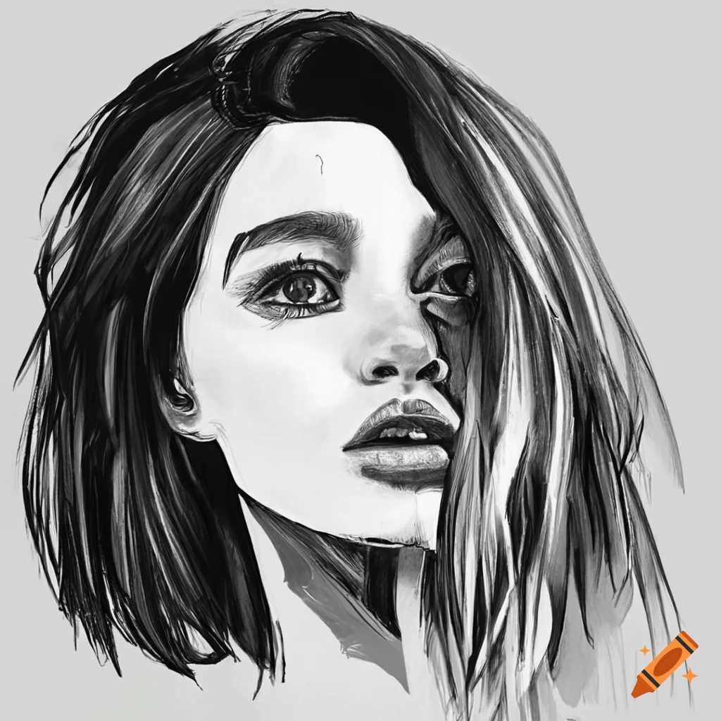 Outline drawing portrait