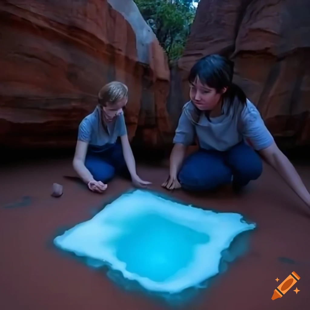 A photograph of students presenting the giant melting square block of ...