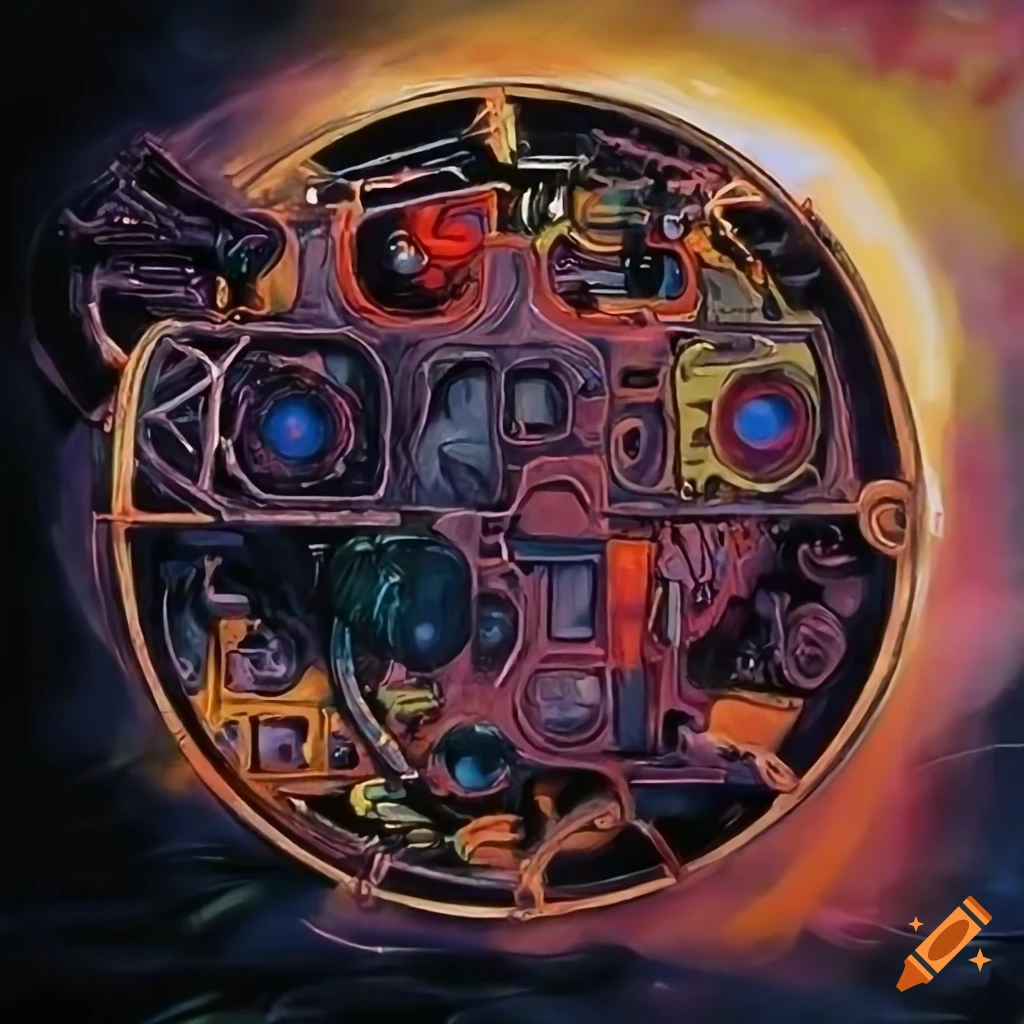 80s sci fi membrane machine painting