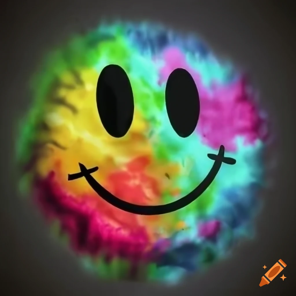 Tie dye smiley face