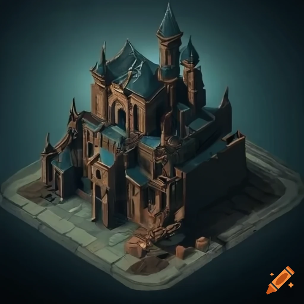 Fantasy rpg video game, isometric style, high detail realistic pre ...