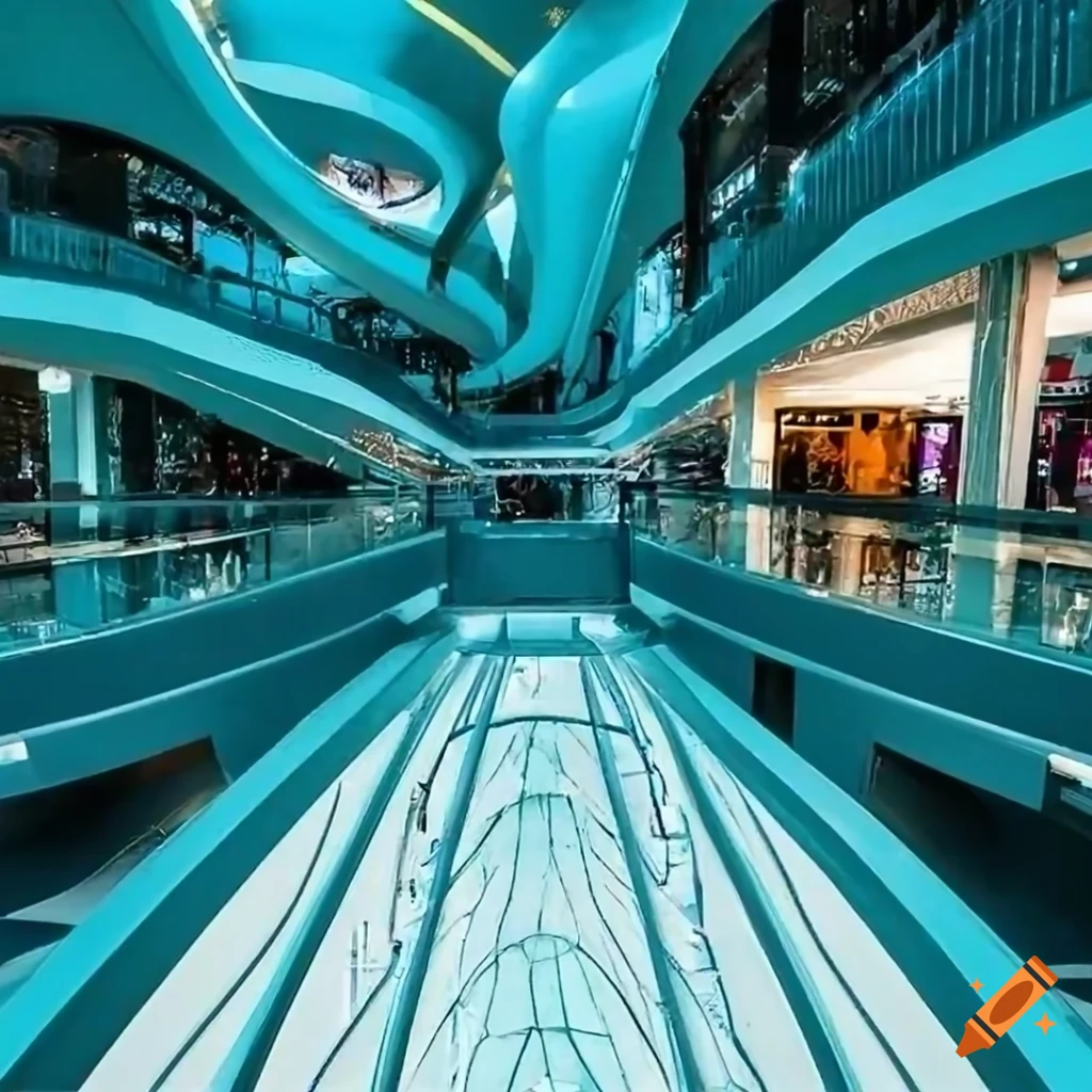 Modern mall interior on Craiyon