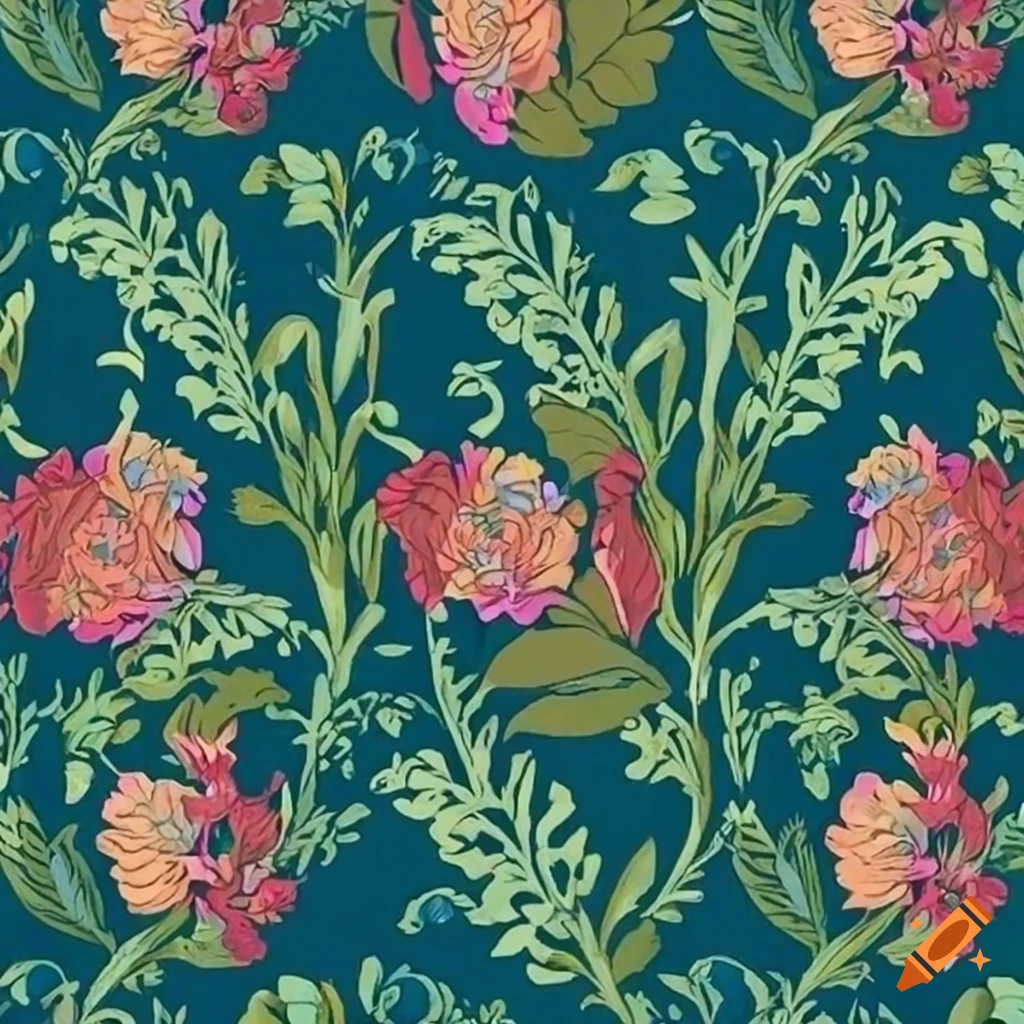 Seamless william morris flowers