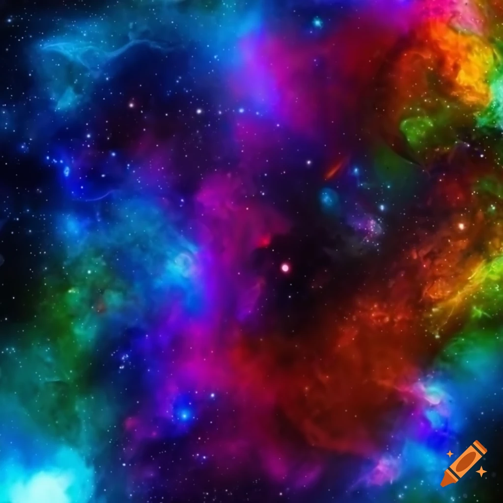 Abstract image about space, vibrant colors on Craiyon