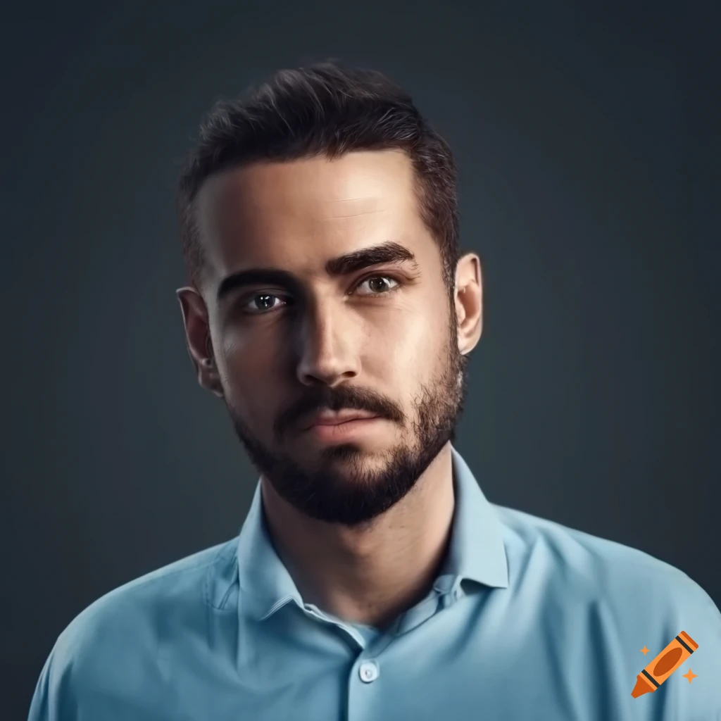 Plain professional portrait of a man for passport