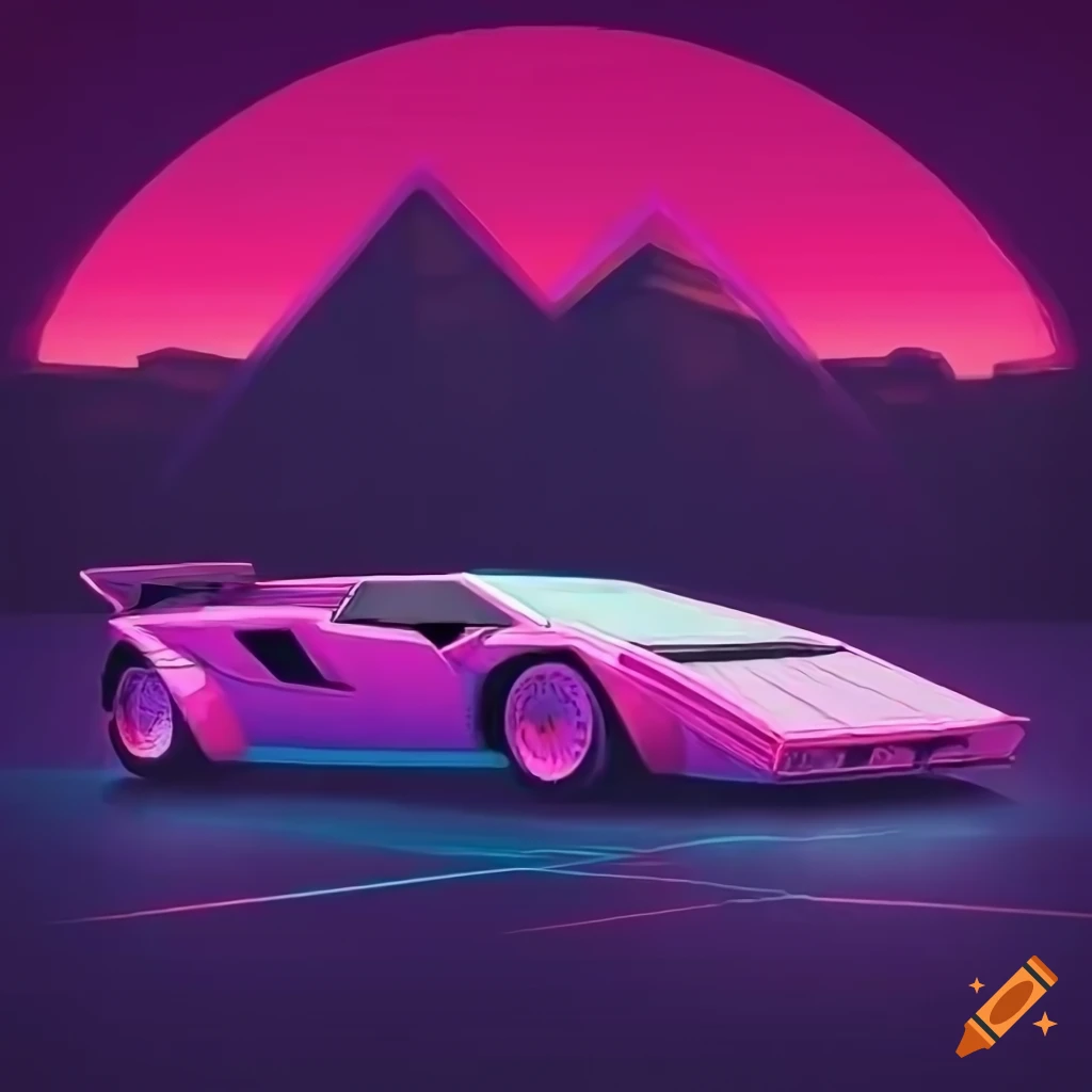 Synthwave Wallpaper Countach