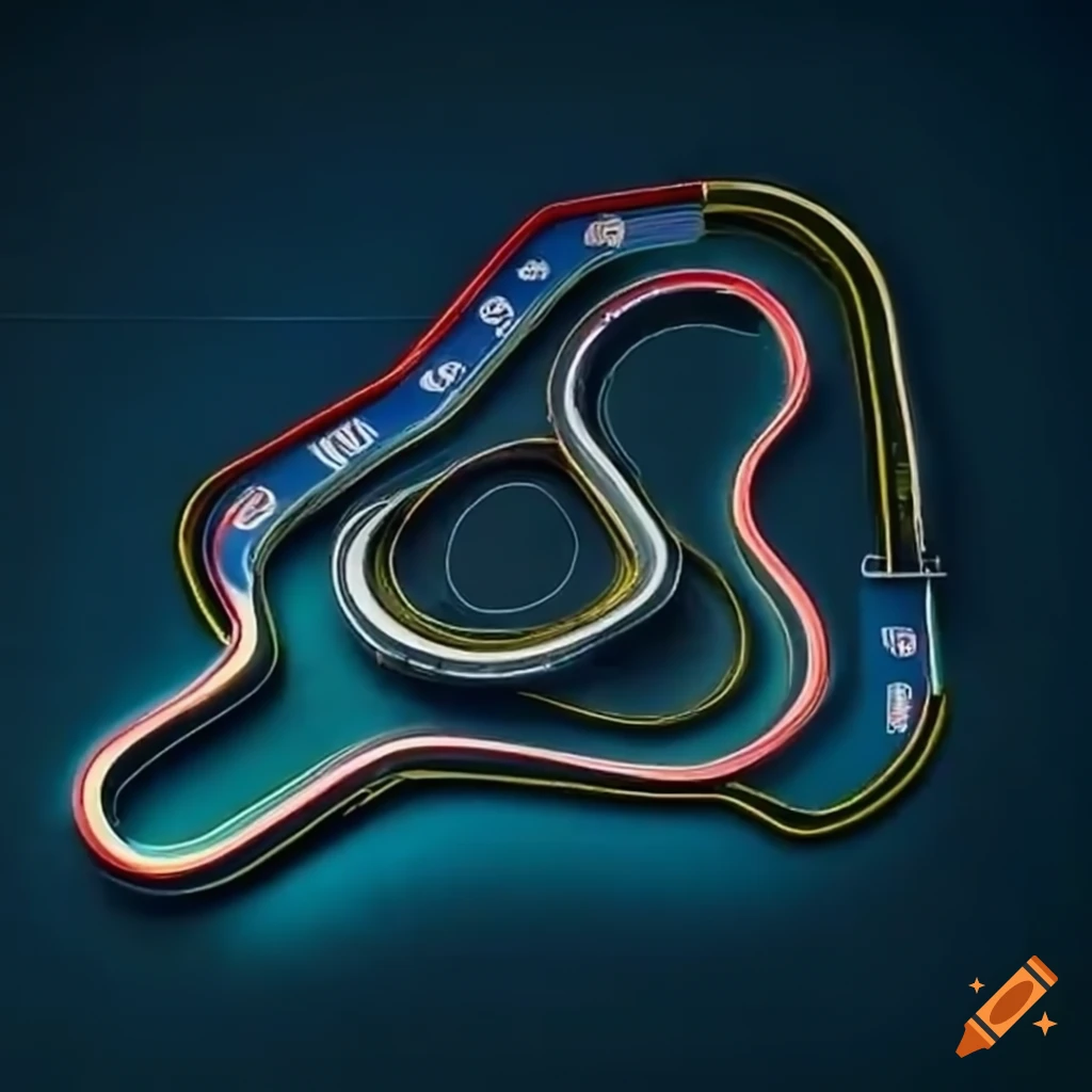 Aerial view of f1 track city circuit on Craiyon