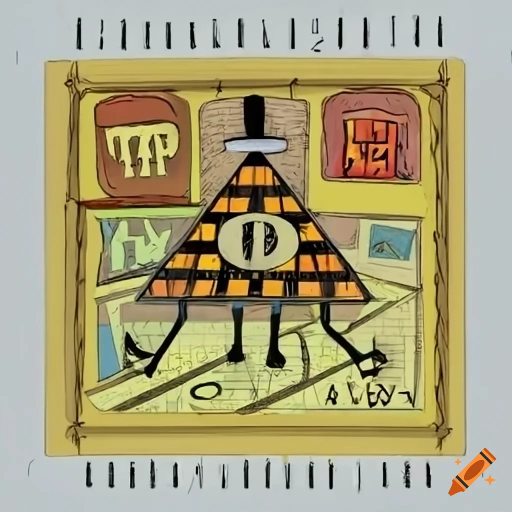 Bill cipher sitting at a desk half asleep reaserching how to get into ...