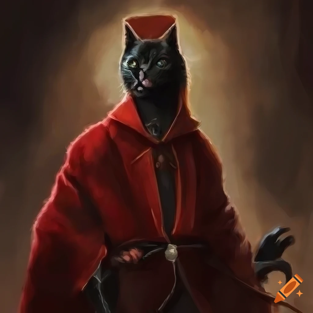 Catfolk, pathfinder, dnd, fantasy, humanoid cat, black fur, portrait ...