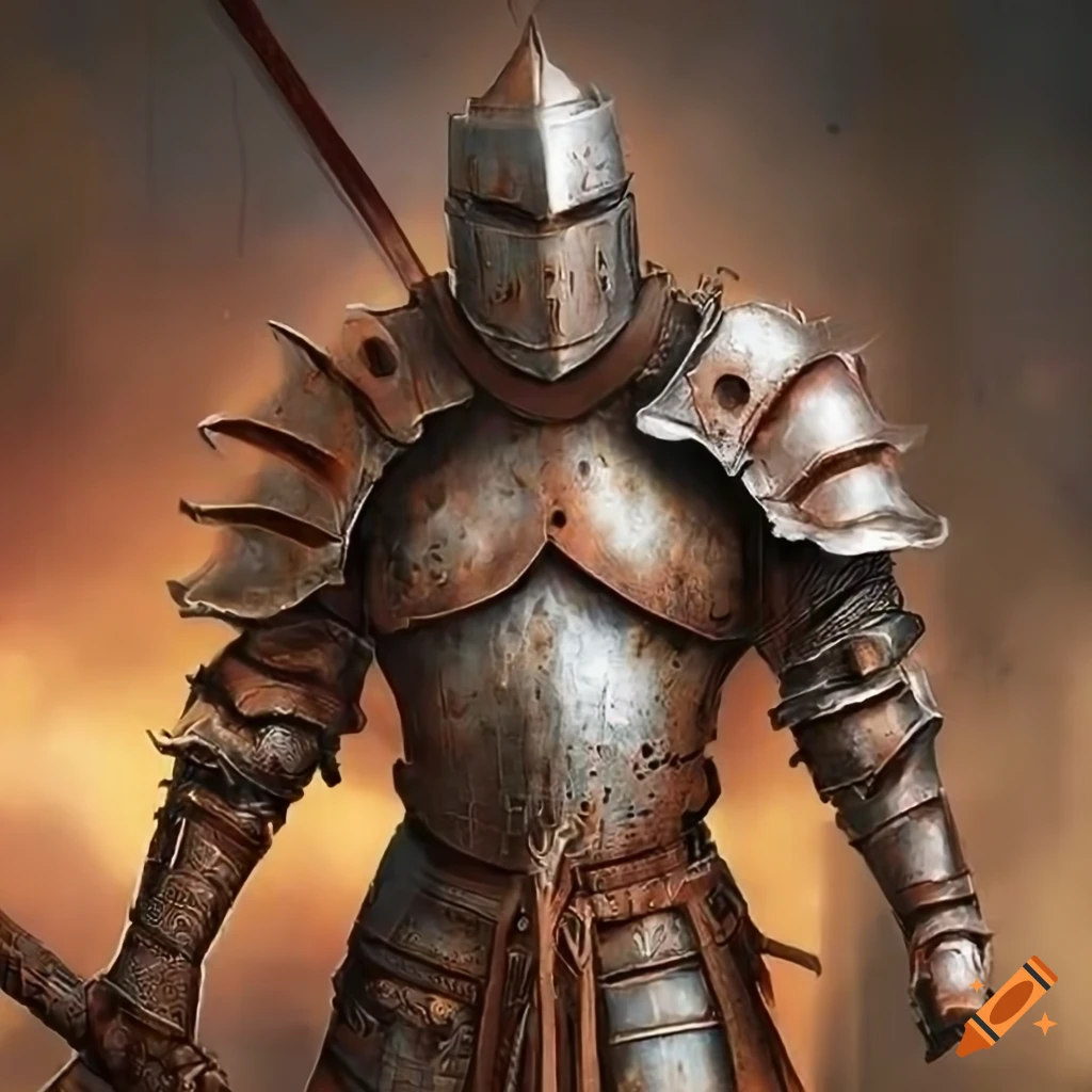 Rusted fantasy knight on Craiyon