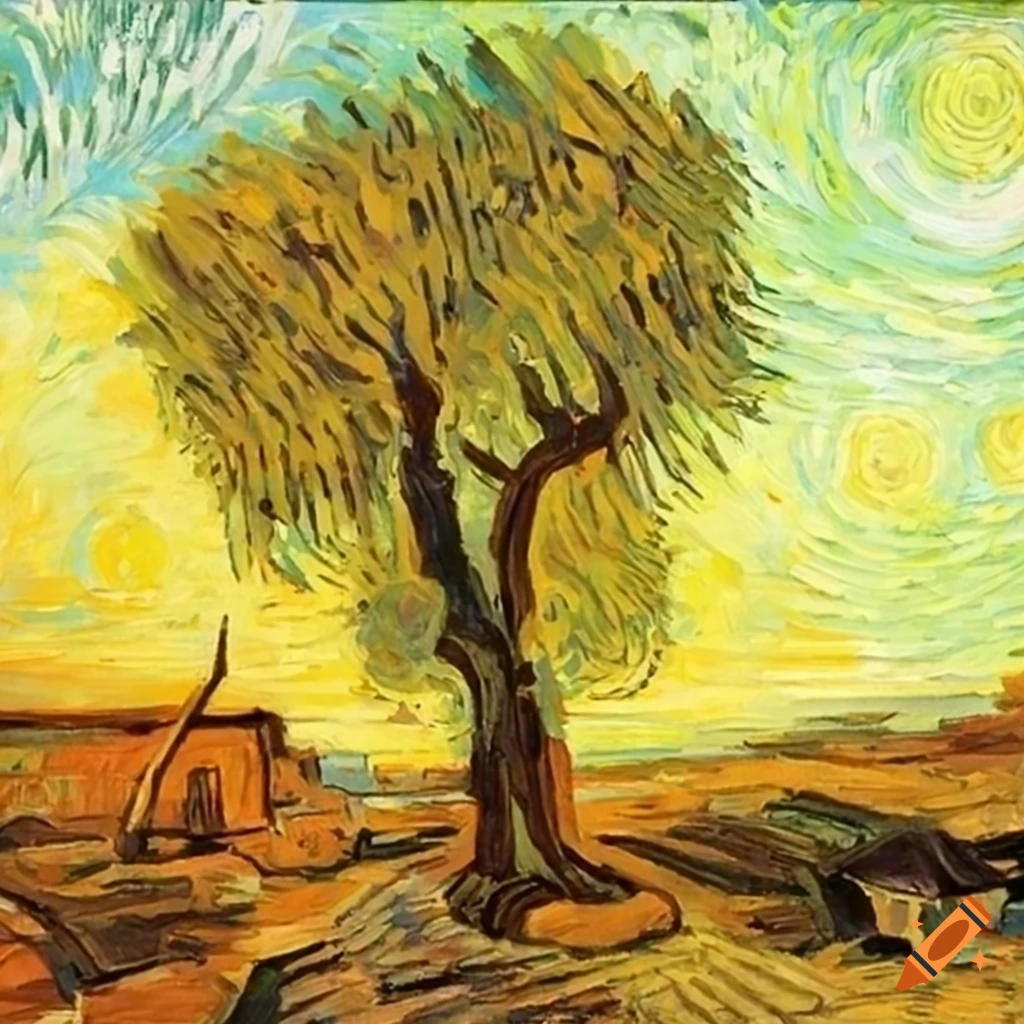 Trees van gogh on Craiyon