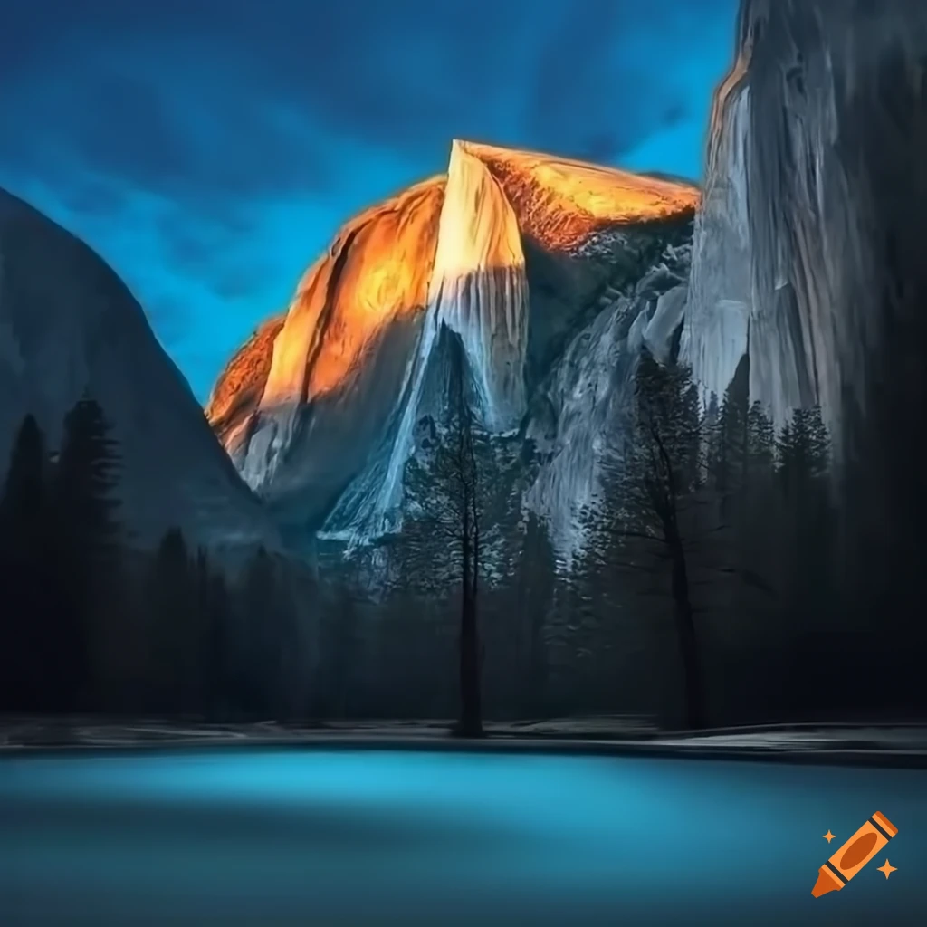 Nature, futuristic, 4k realistic high definition yosemite landscape