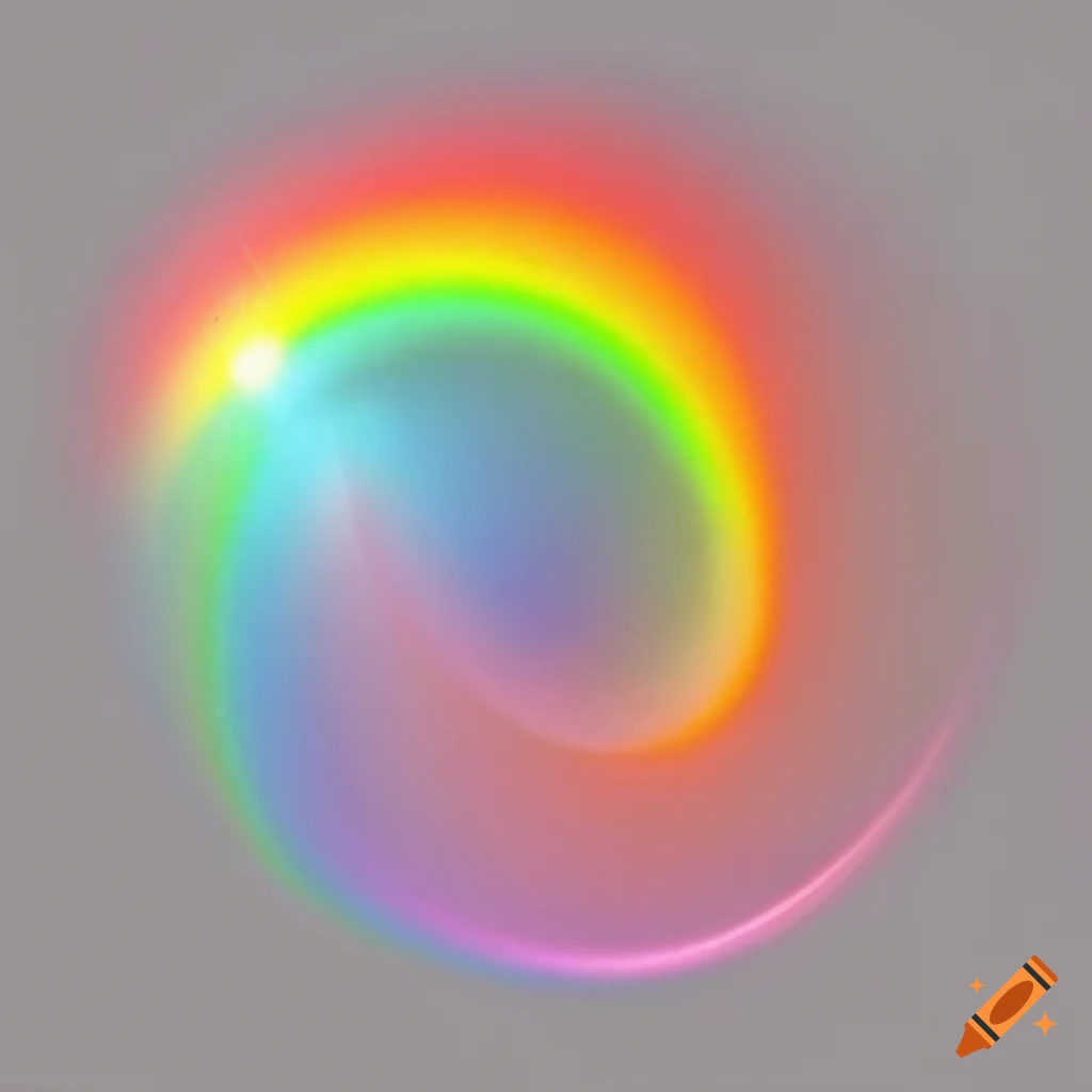 Soft rainbow light on a white background