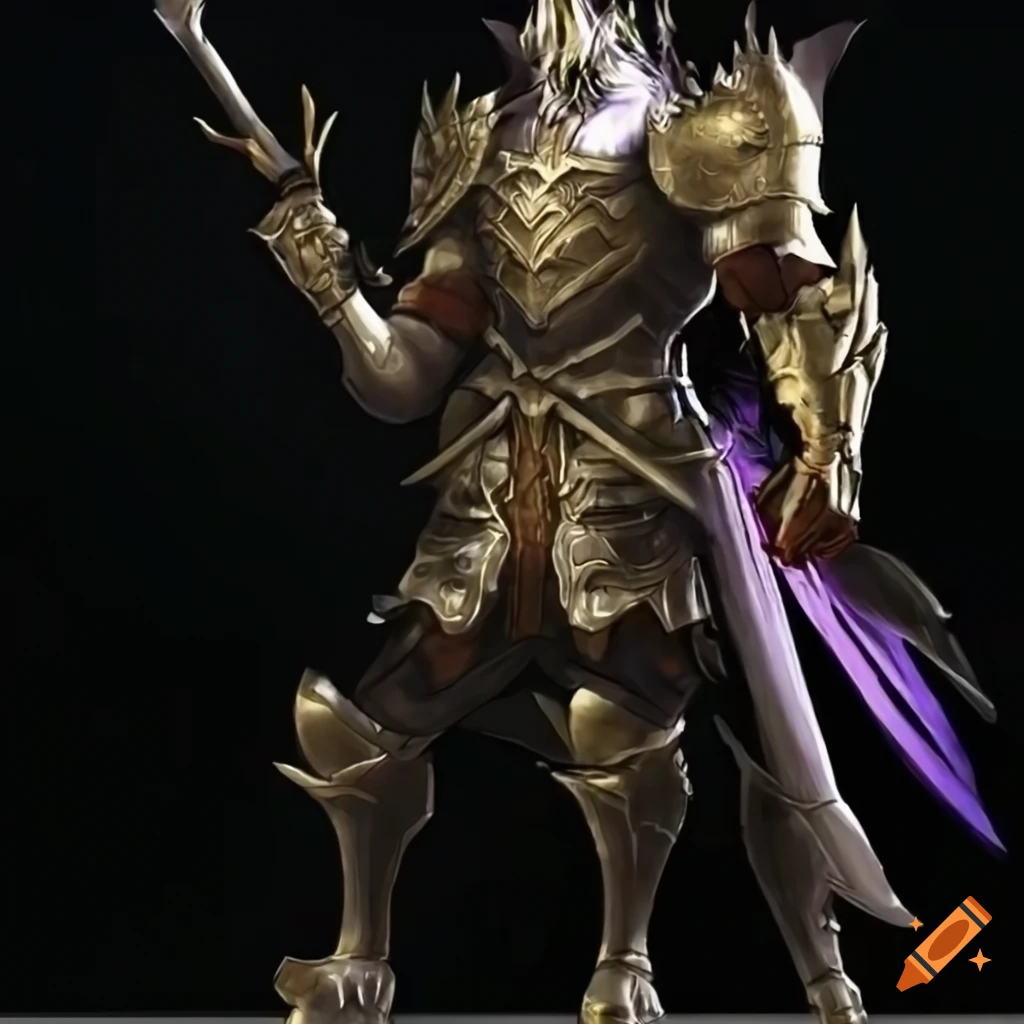 Golbez from final fantasy 4 standing with his armor and staff on Craiyon