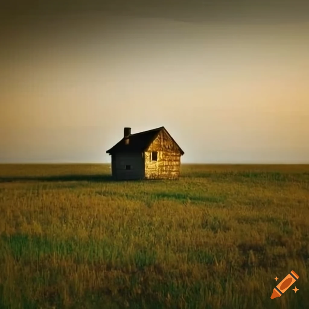 A lonely house in a field on Craiyon
