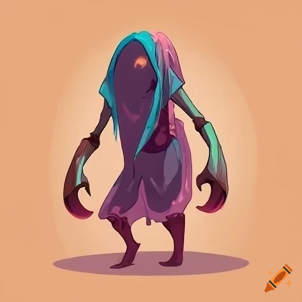 2d RPG evil slime with a full length profile view with simple style on ...