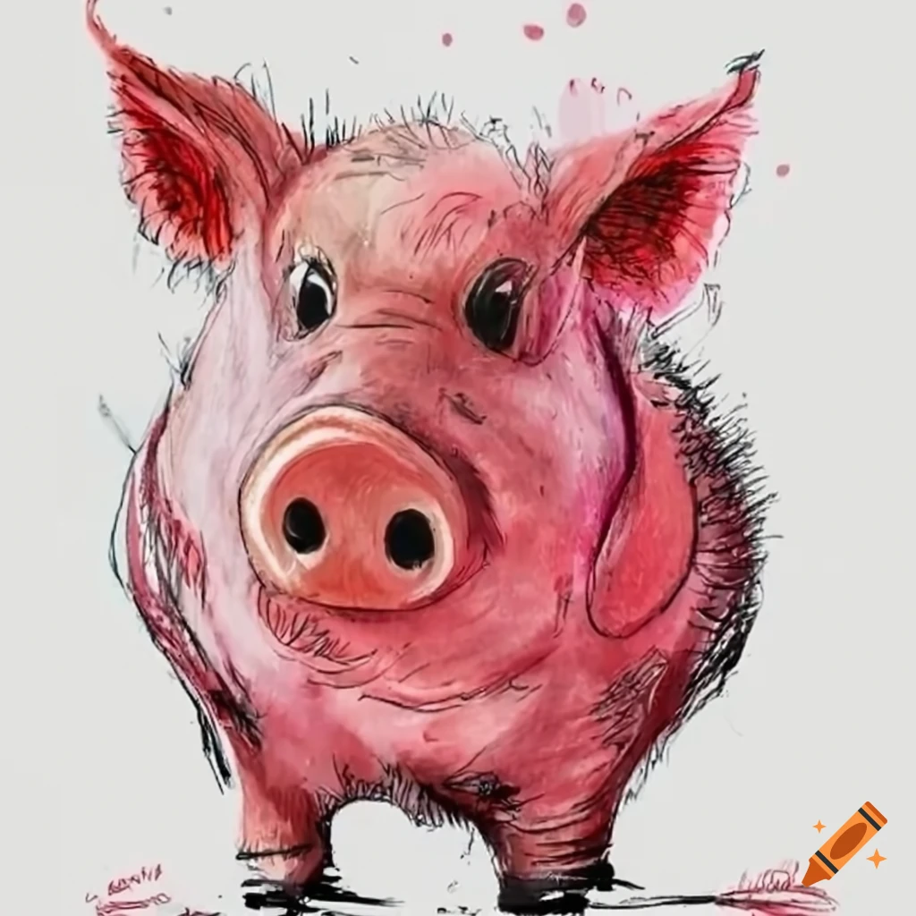 Animated pig on Craiyon