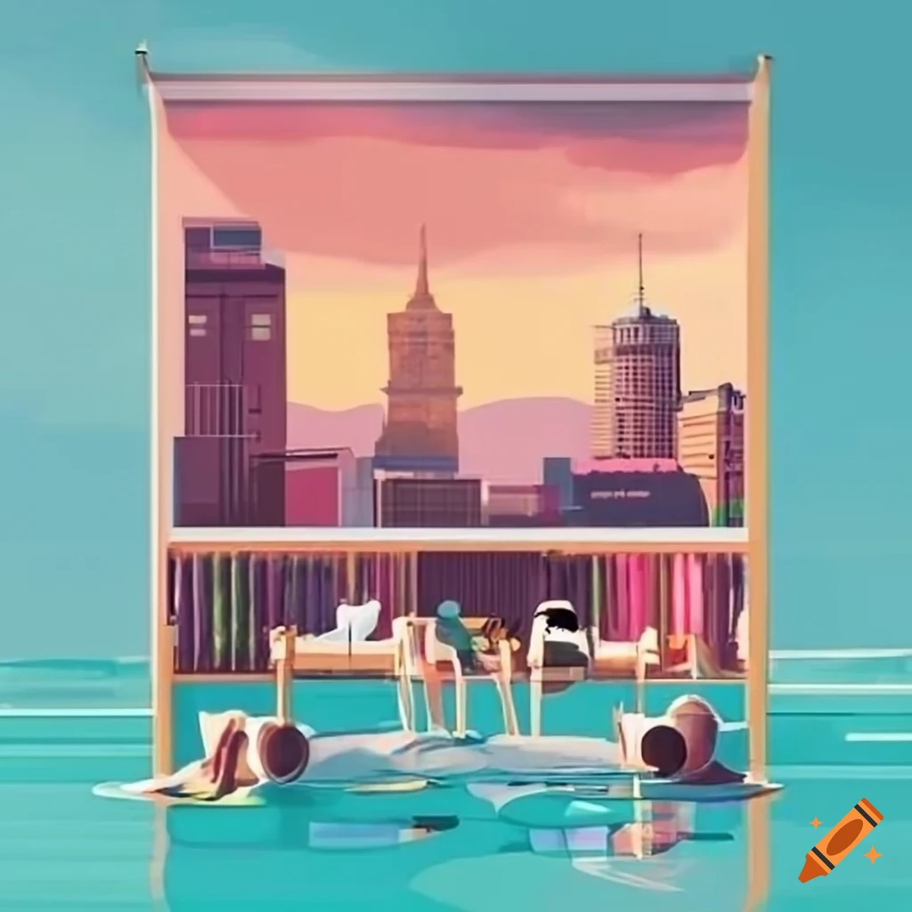 Summer rooftop party poster desgin on Craiyon