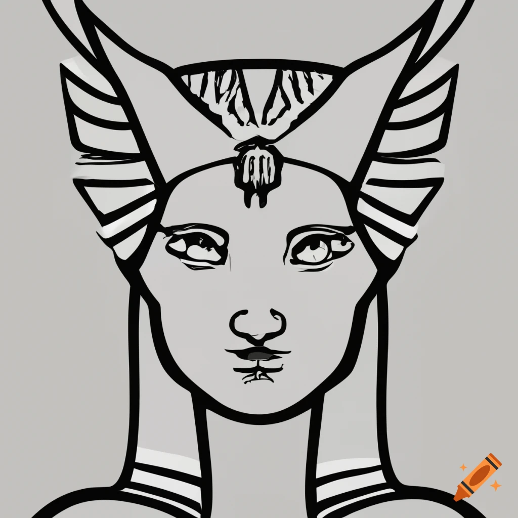 Only outlines of a sphinx, a logo as vector on Craiyon