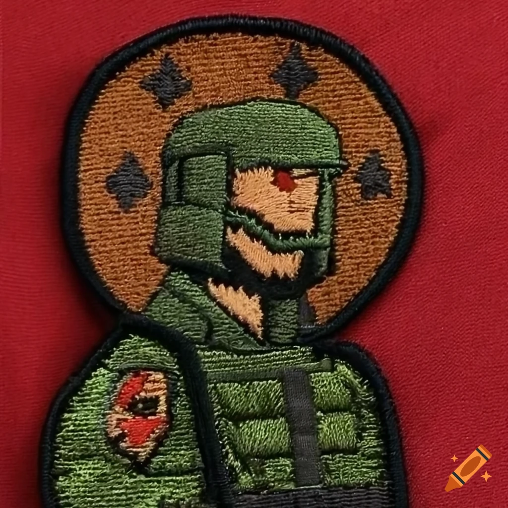 Patch in the form of Doom 1997 soldier : "detail" on Craiyon