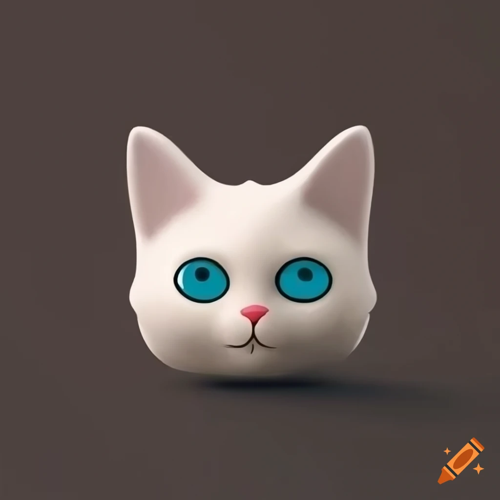 Cartoonish minimalist cool cat head on Craiyon