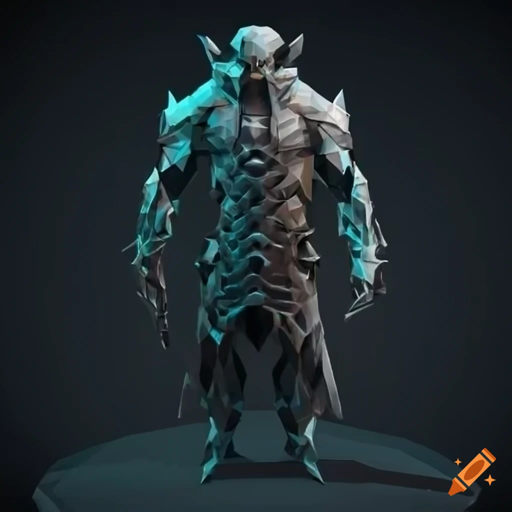 Ranged weapon for a humanoid overseer tech demon liquid metal lowpoly ...