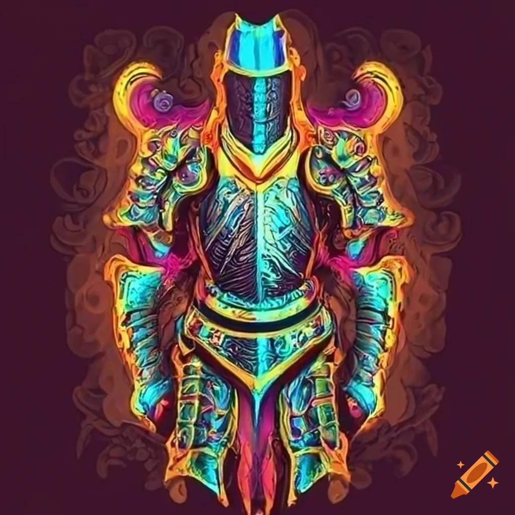 Fantasy armor with intricate details and glowing accents