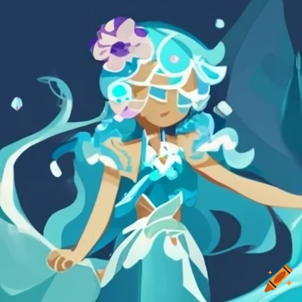 Cookie run skin the owner of the sea horizon sea fairy cookie on Craiyon