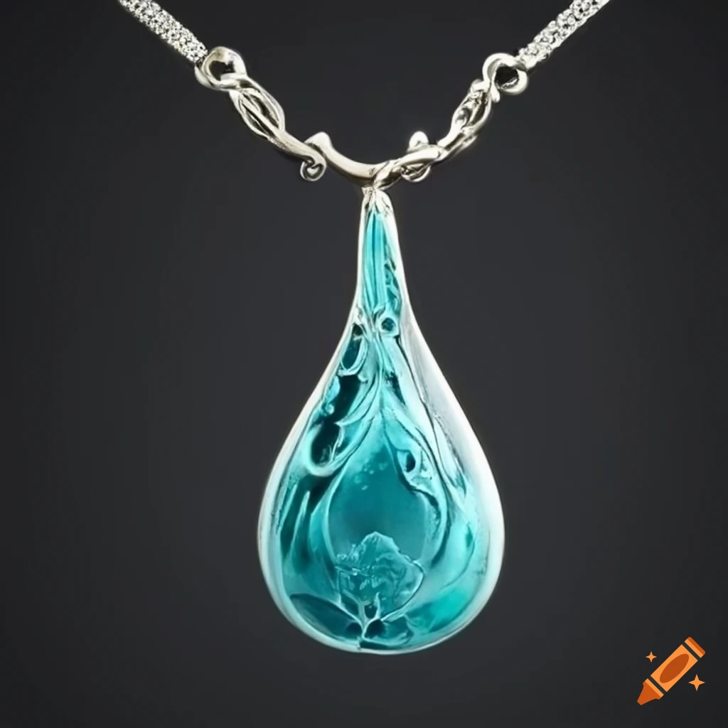 Carved droplet liquid silver jewellery in an art nouveau style