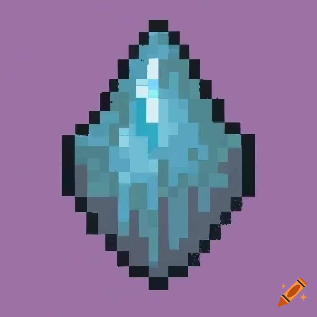 Blushing final fantasy crystal, pixel art, icon on Craiyon
