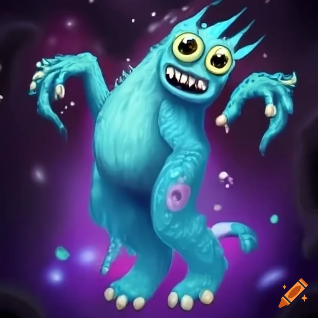 A my singing monsters -perpleplore-sky painting-monster on Craiyon